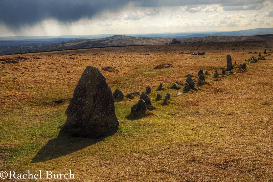Merrivale Stone Row With Storm Approaching, Dartmoor Devon A4 ...