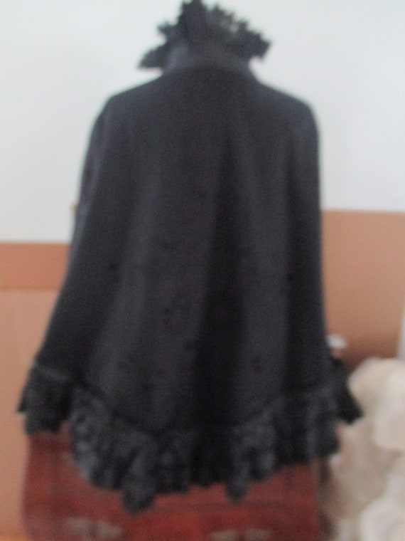 Antique Victorian black wool Cape - Gem