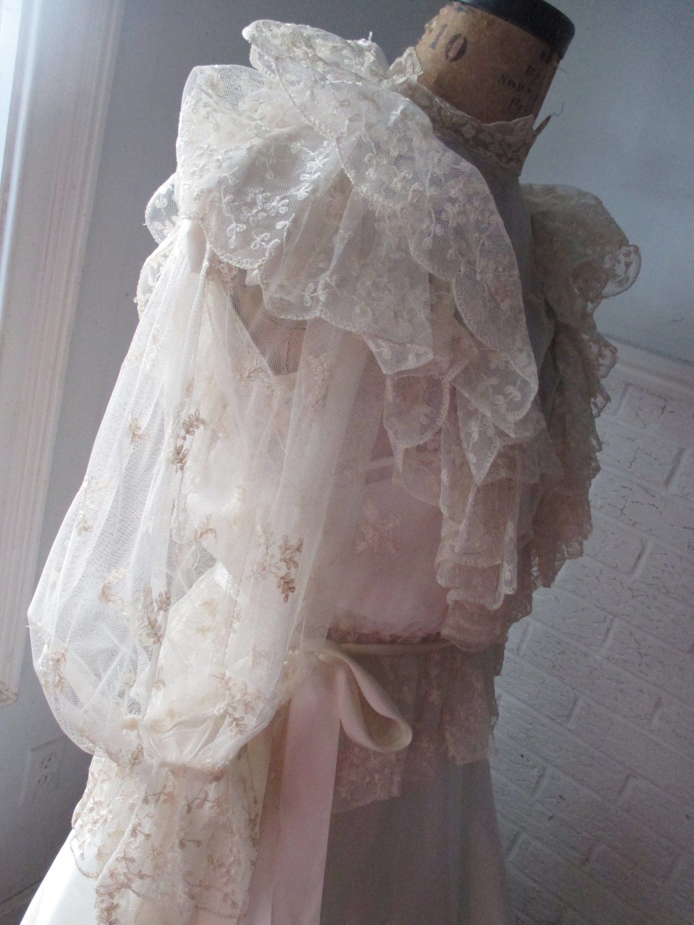 Edwardian Lace Ruffed 2 Piece Gown Ivory Vintage Size 8 - Etsy