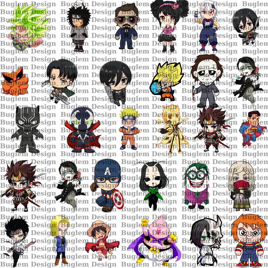 Anime SVG-PNG Bundle, Anime Stickers Pack, Anime Clipart Bundle ...