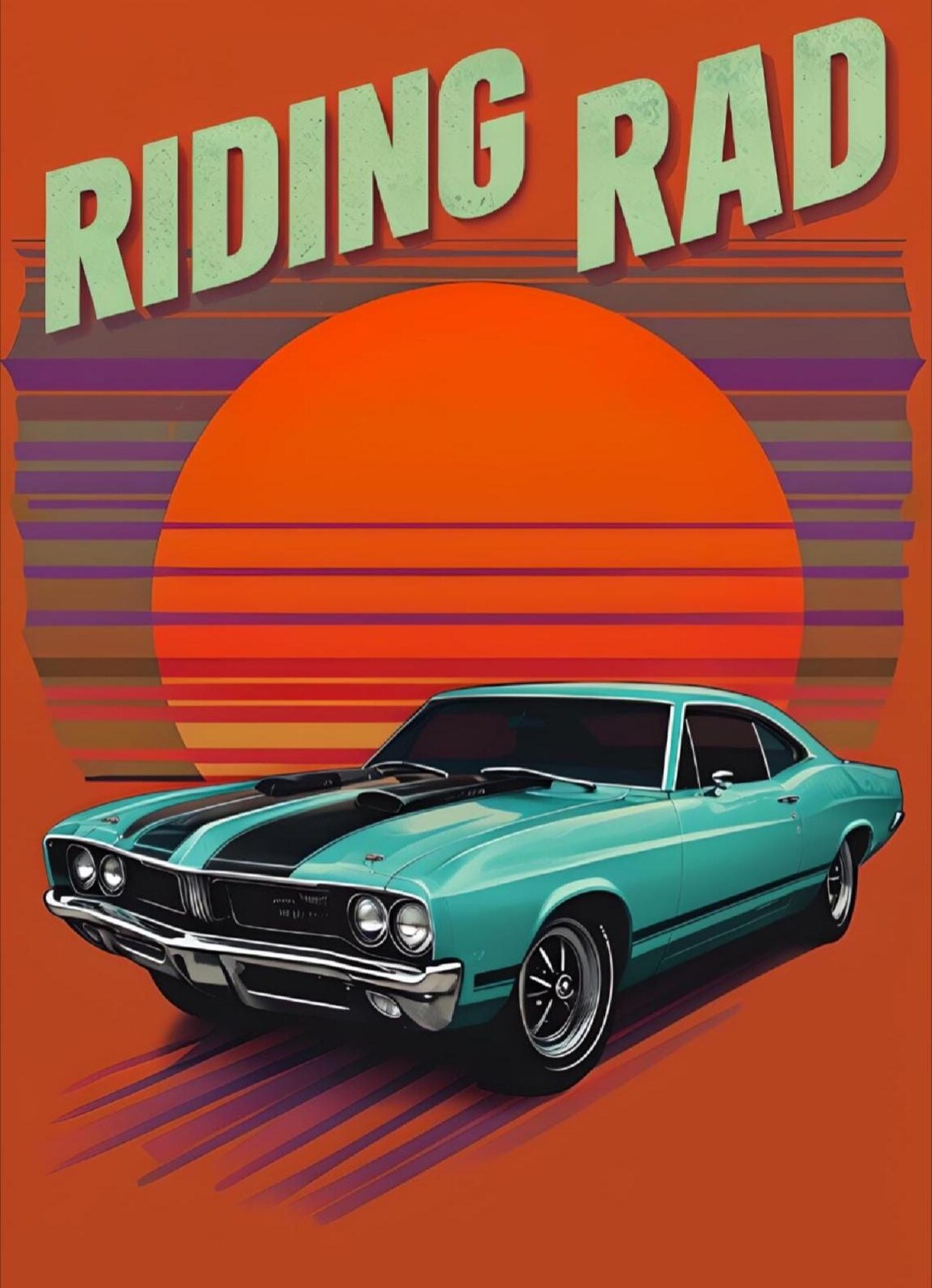 Ridin’ Rad 1971 Dodge Challenger Poster – Retro Car Digital Download ...