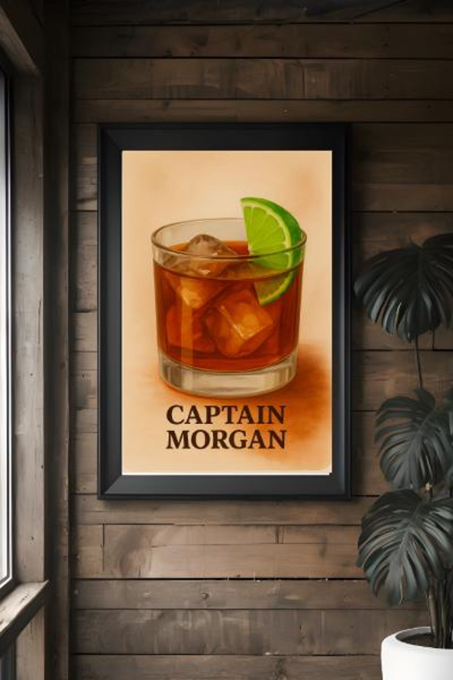 Captain Morgan Rum Poster | Rum and Coke Wall Art | Vintage Bar Decor ...