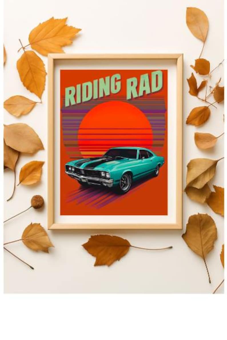 Ridin’ Rad 1971 Dodge Challenger Poster – Retro Car Digital Download ...