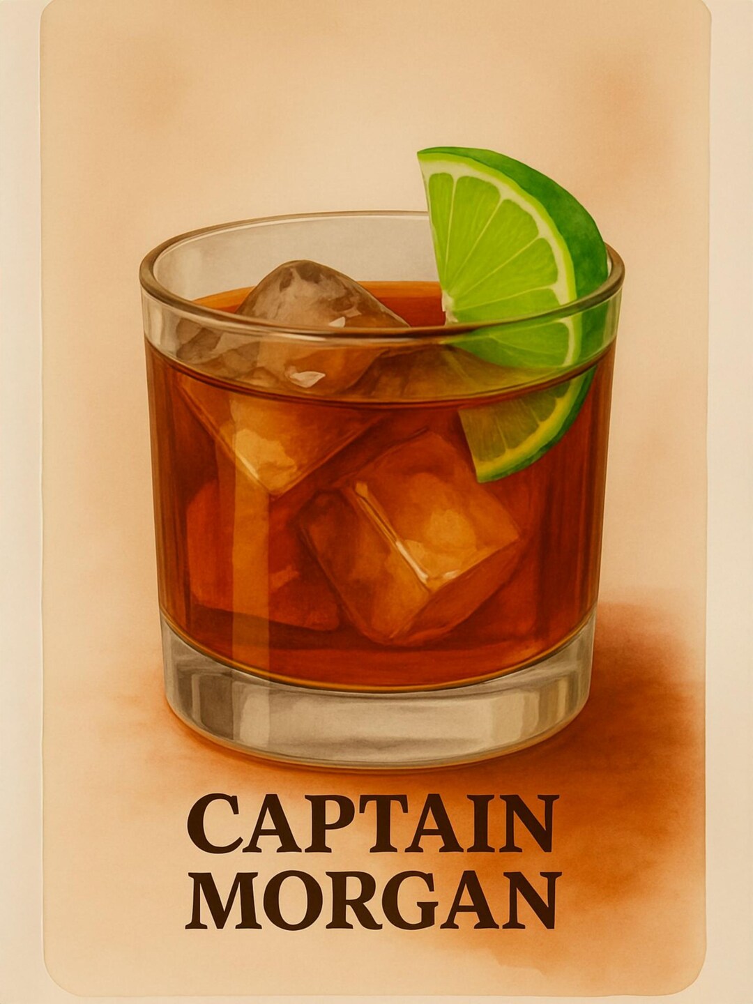 Captain Morgan Rum Poster | Rum and Coke Wall Art | Vintage Bar Decor ...