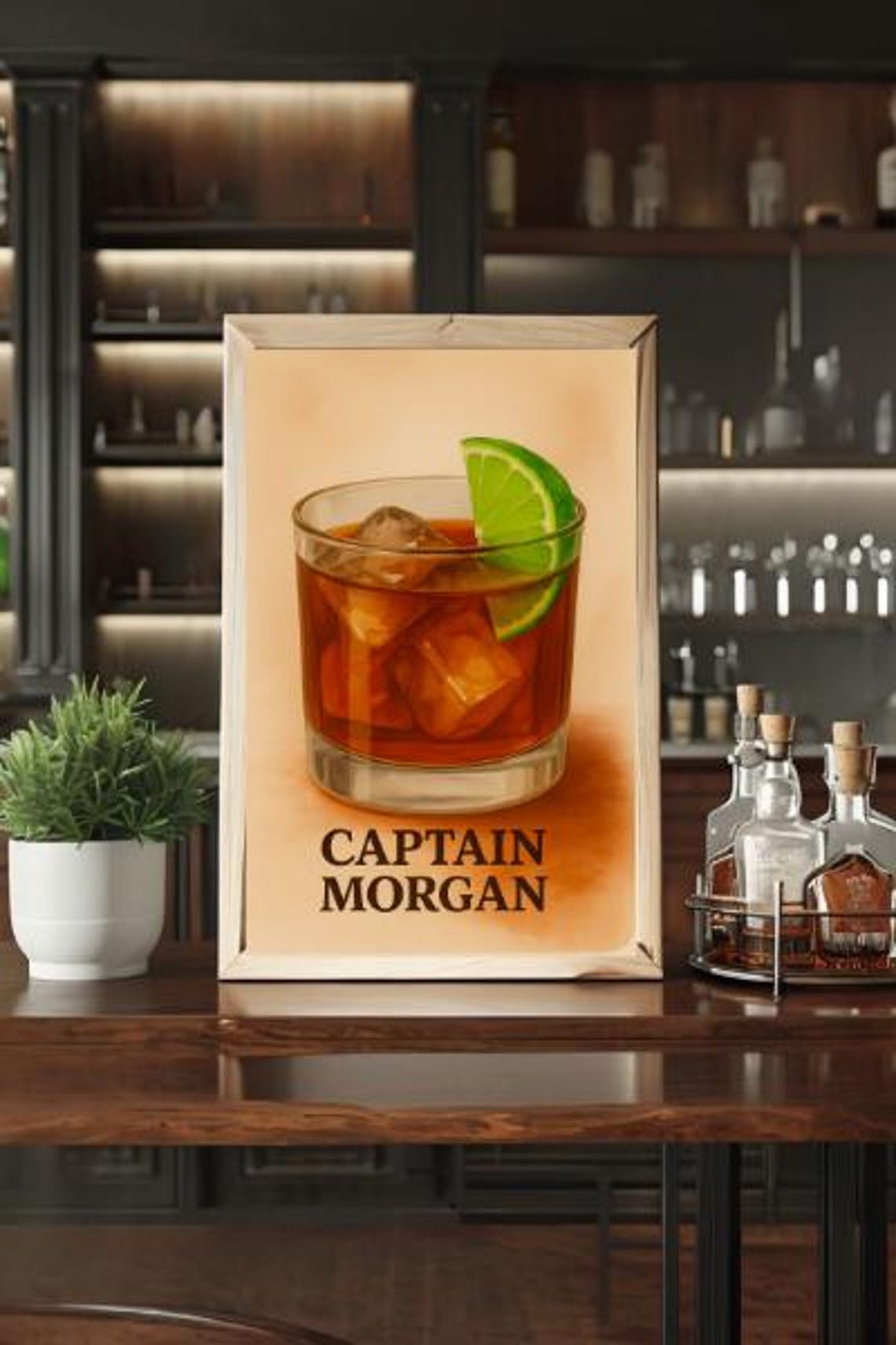 Captain Morgan Rum Poster | Rum and Coke Wall Art | Vintage Bar Decor ...