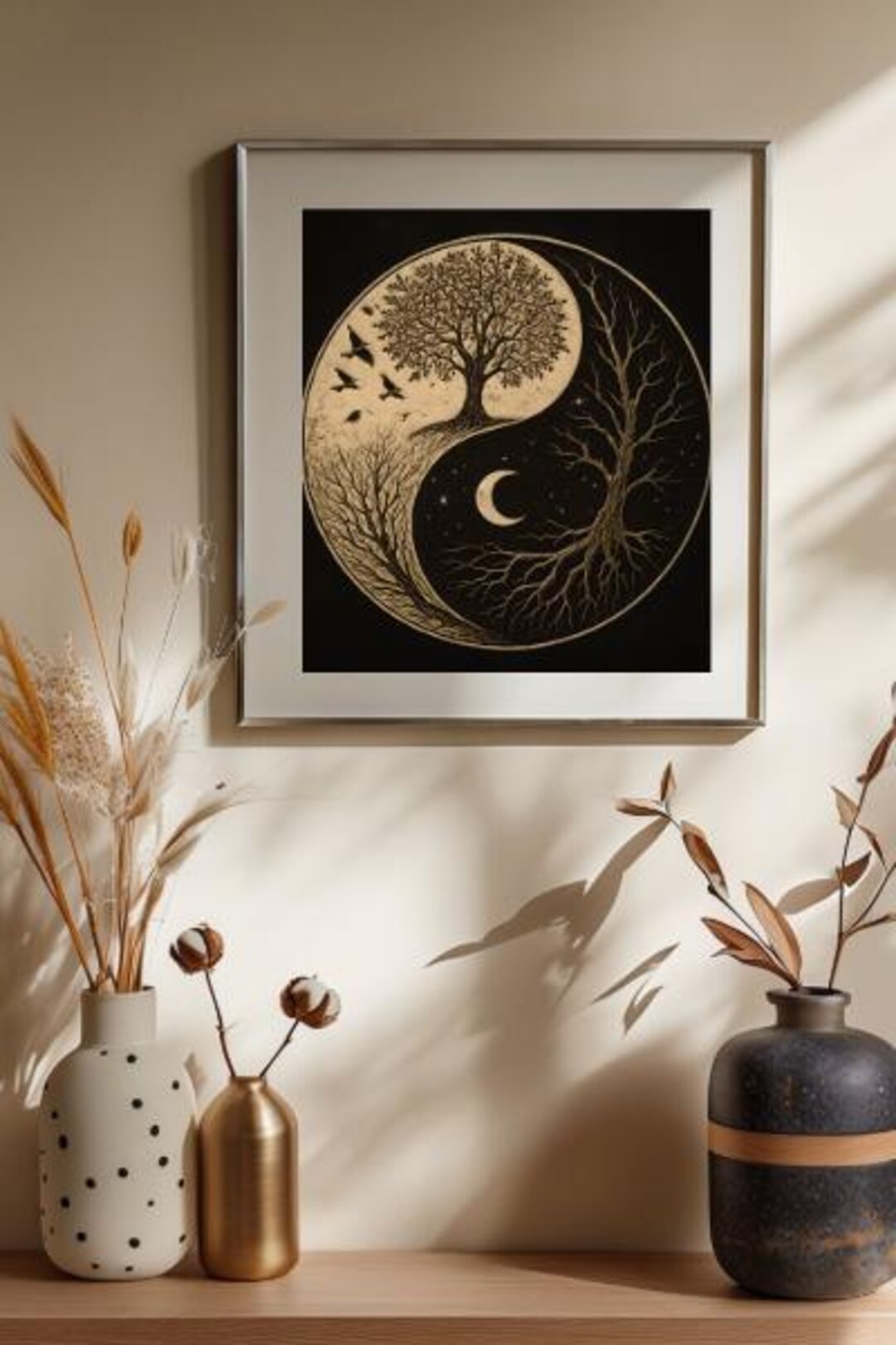 Tree of Life Yin Yang Digital Download – Moon and Stars Wall Art ...