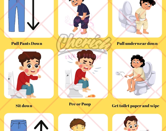 Boy Potty Training Visual I Potty Trainingi Visual Aid I Autism I ...