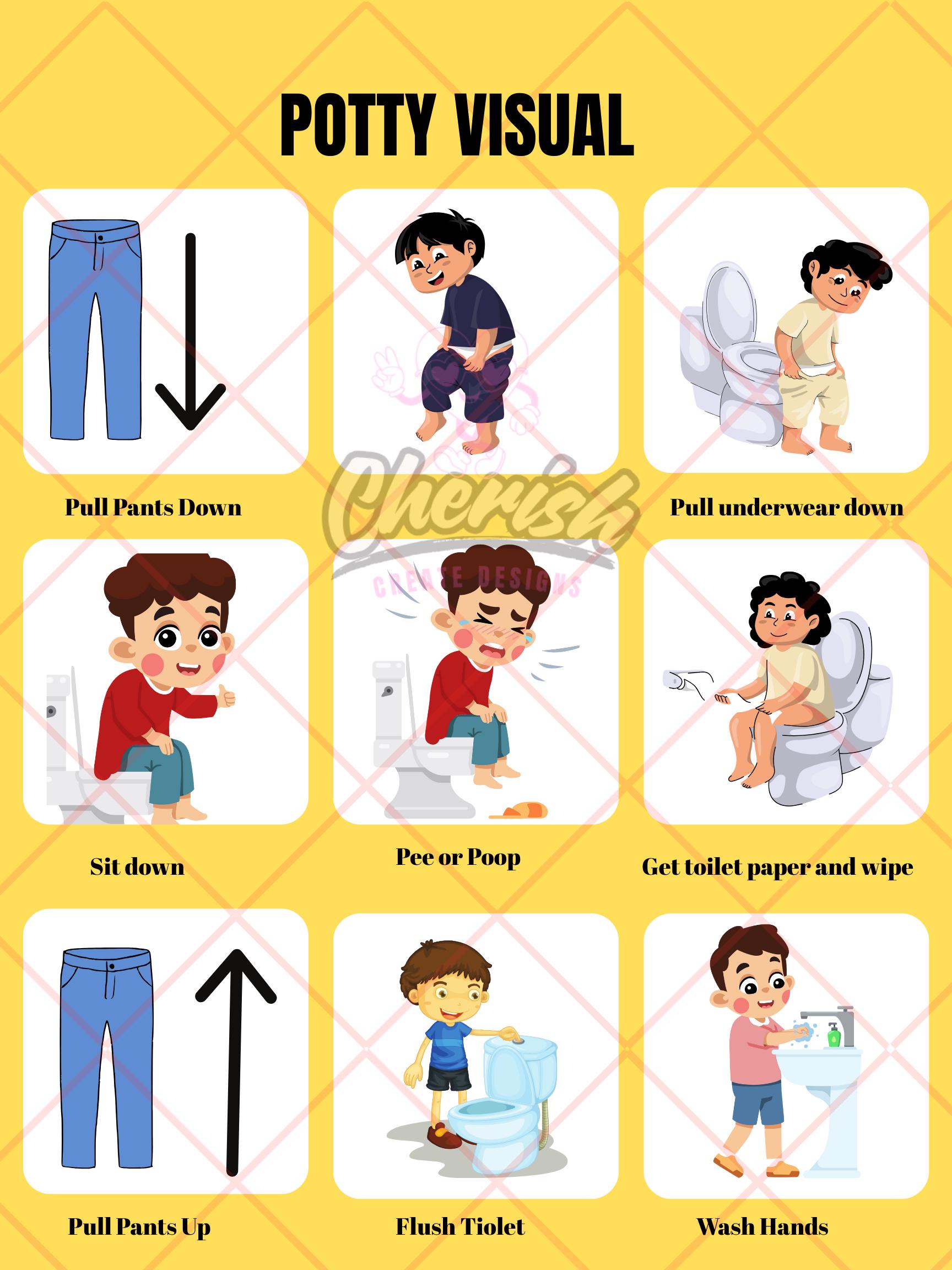 Printable Potty Training Visual Chart for Autistic Kids | Autism ...