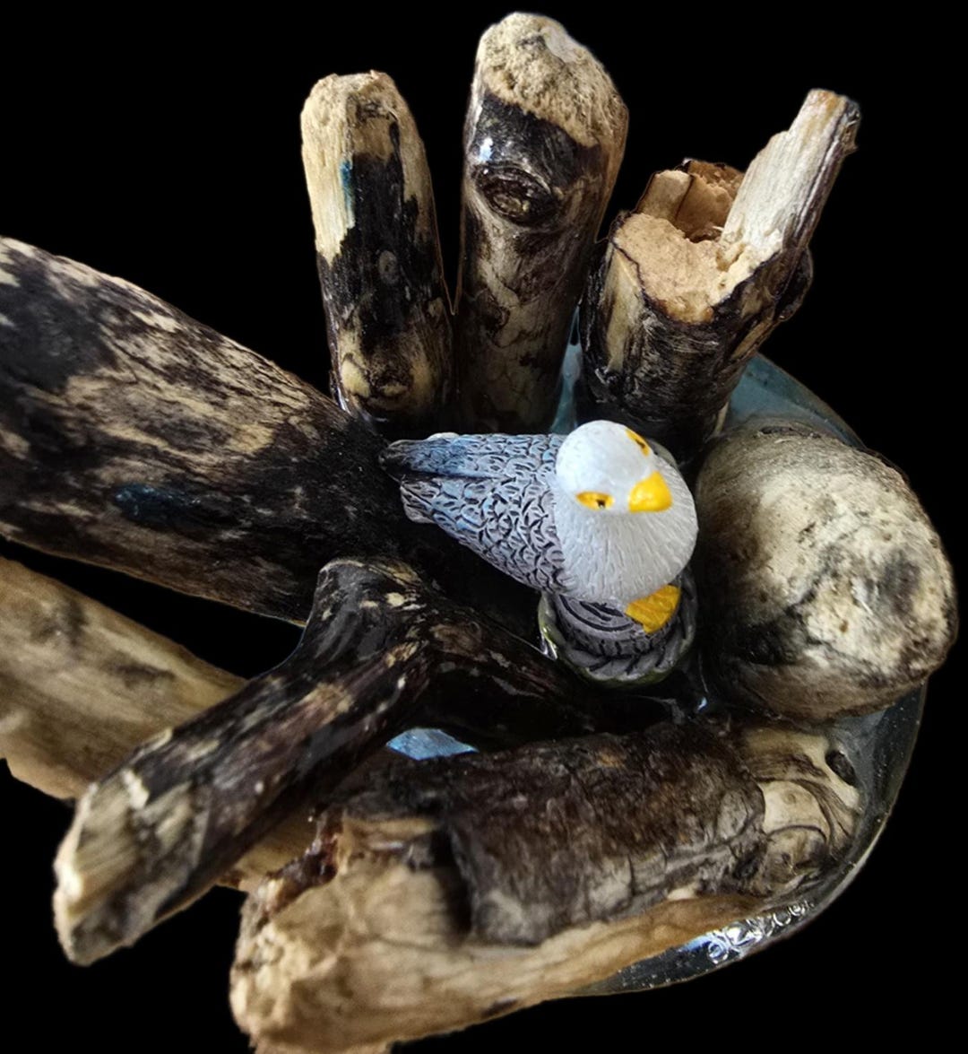 Seagull Driftwood Resin Ornament Coastal Scene Design Home Decor ...