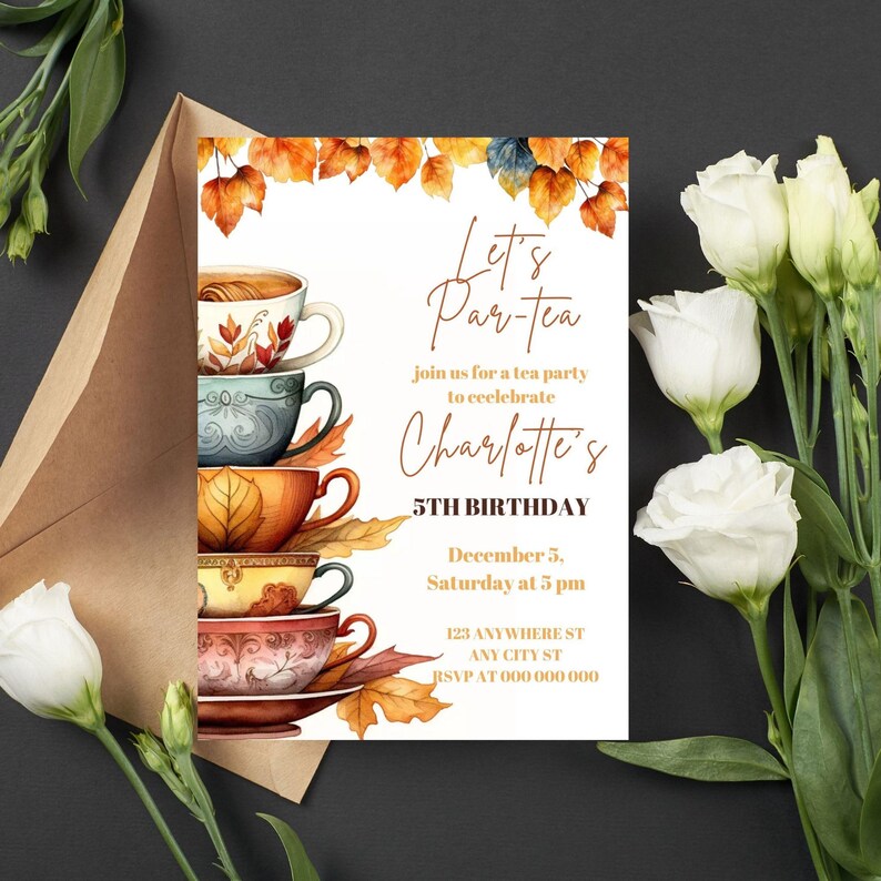 Editable Tea Party Invitation Template / Tea Party Invitation Template ...