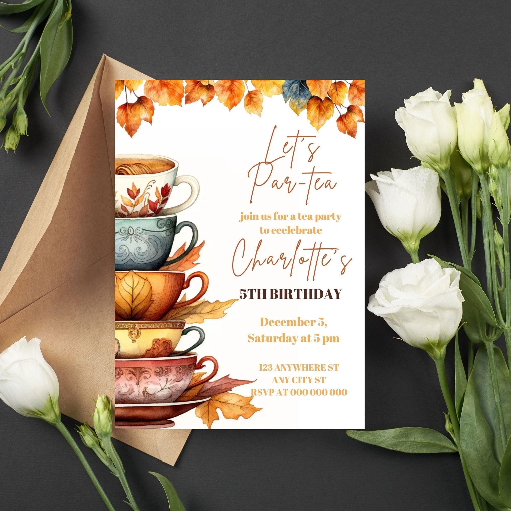 Editable Tea Party Invitation Template / Tea Party Invitation Template ...