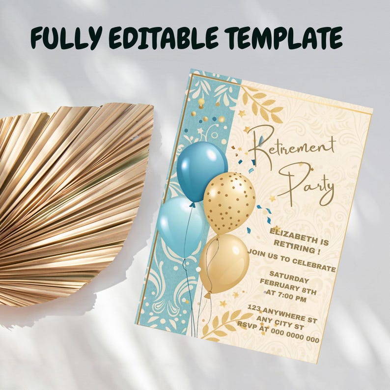 Editable Retirement Party Invitation Template (digital Download) - Etsy