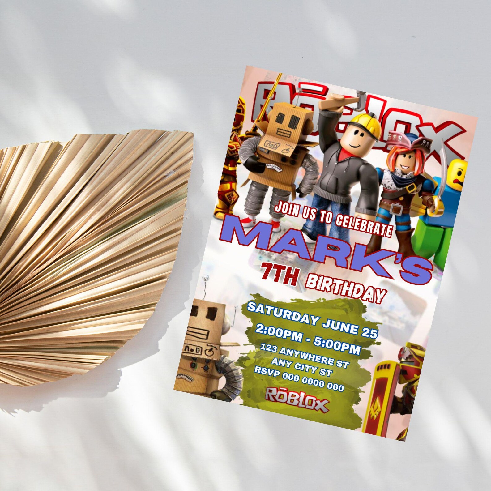 Editable Roblox Birthday Invitation Template (digital Download) - Etsy