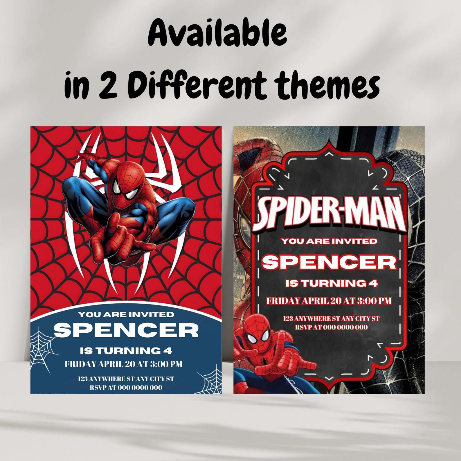 Editable Spiderman Birthday Invitation Template / Spiderman Birthday ...