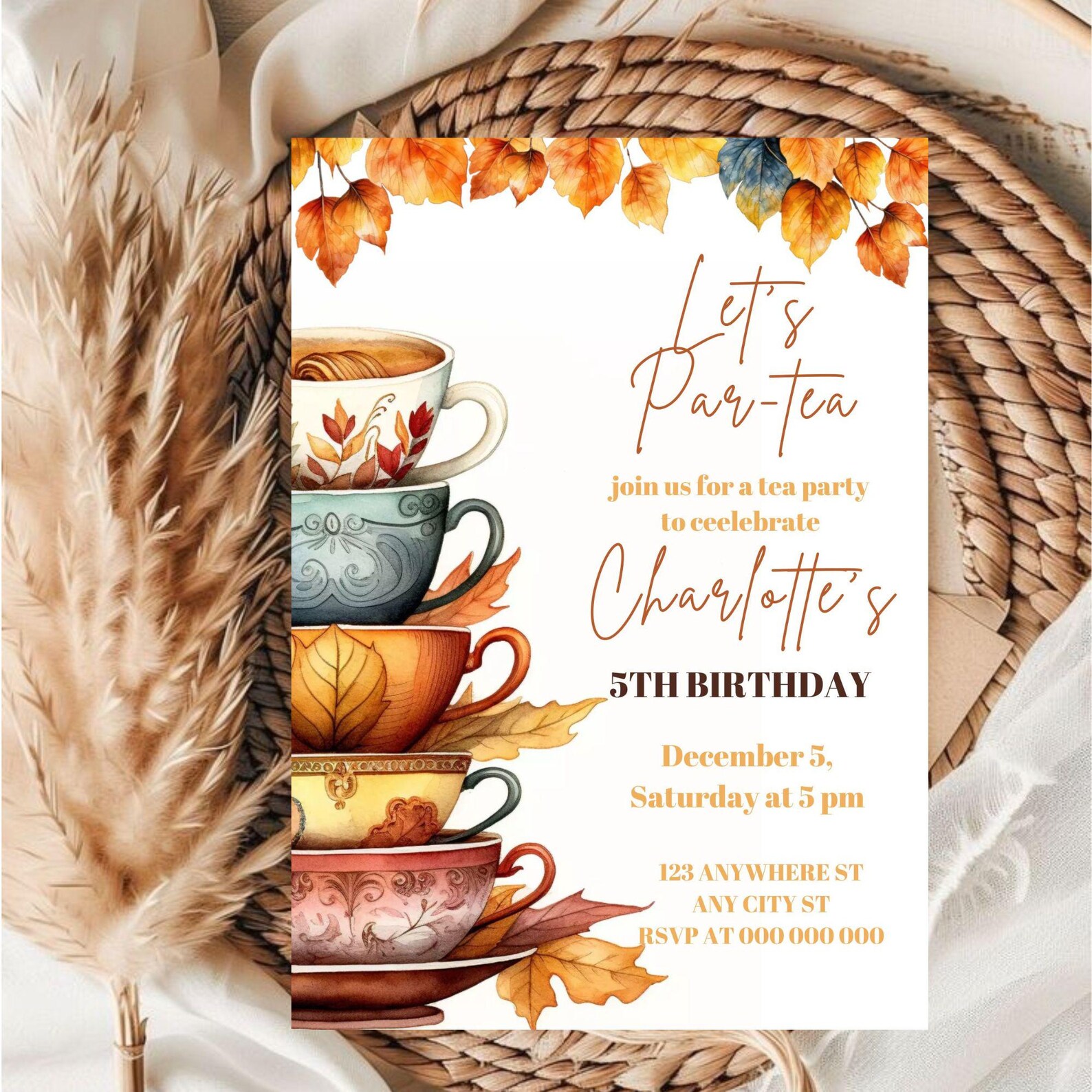 Editable Tea Party Invitation Template / Tea Party Invitation Template ...