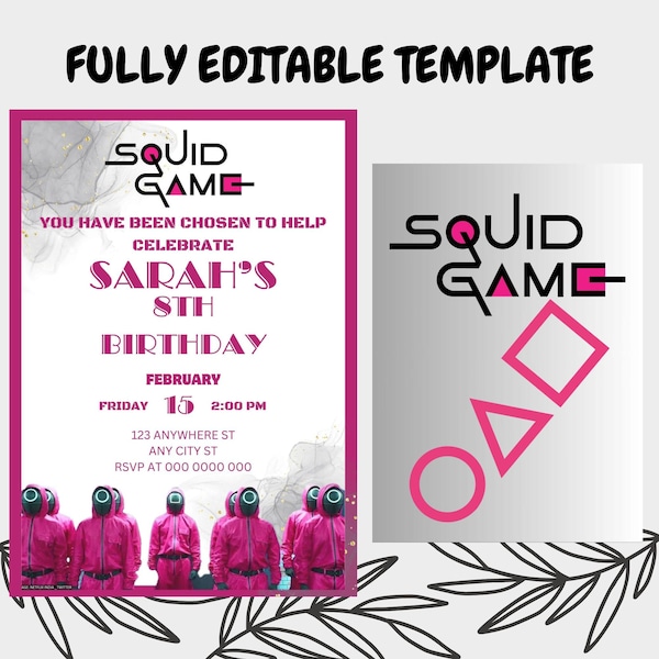 Squidgame Party Invitations - Etsy