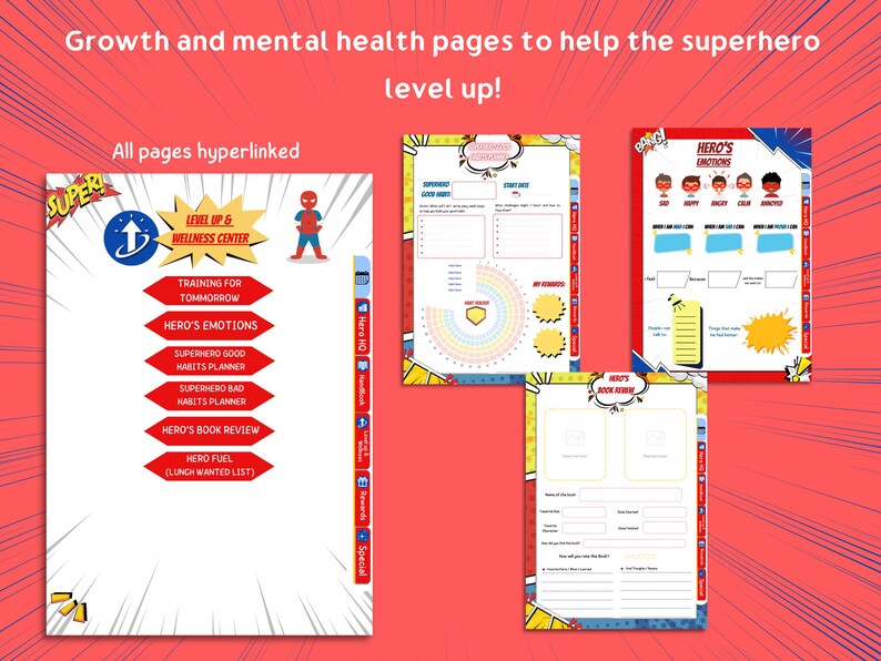2026 Superhero Kids Digital Planner, Comic Chore Chart (PDF) - Etsy