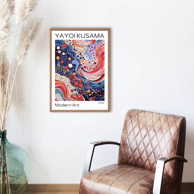 Yayoi Kusama Print, Yayoi Kusama Inspired Abstract Dots Poster ...