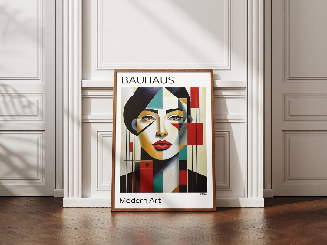 Bauhaus Inspired Portrait Poster, Modern Abstract Wall Art With ...