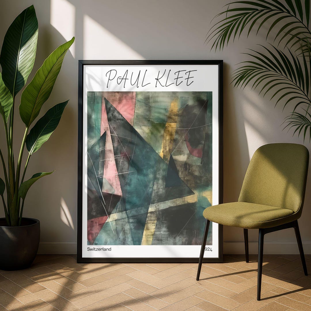 Paul Klee-inspired Abstract Poster, Geometric Modern Art Print, Moody ...