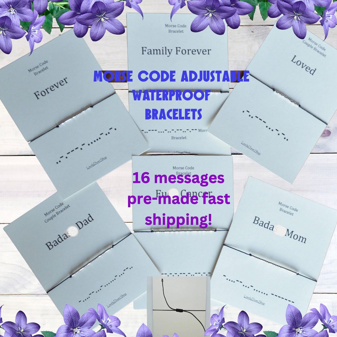 Mom Morse Code Bracelet, Dad Coded Message, Beautiful Badass, Hidden ...