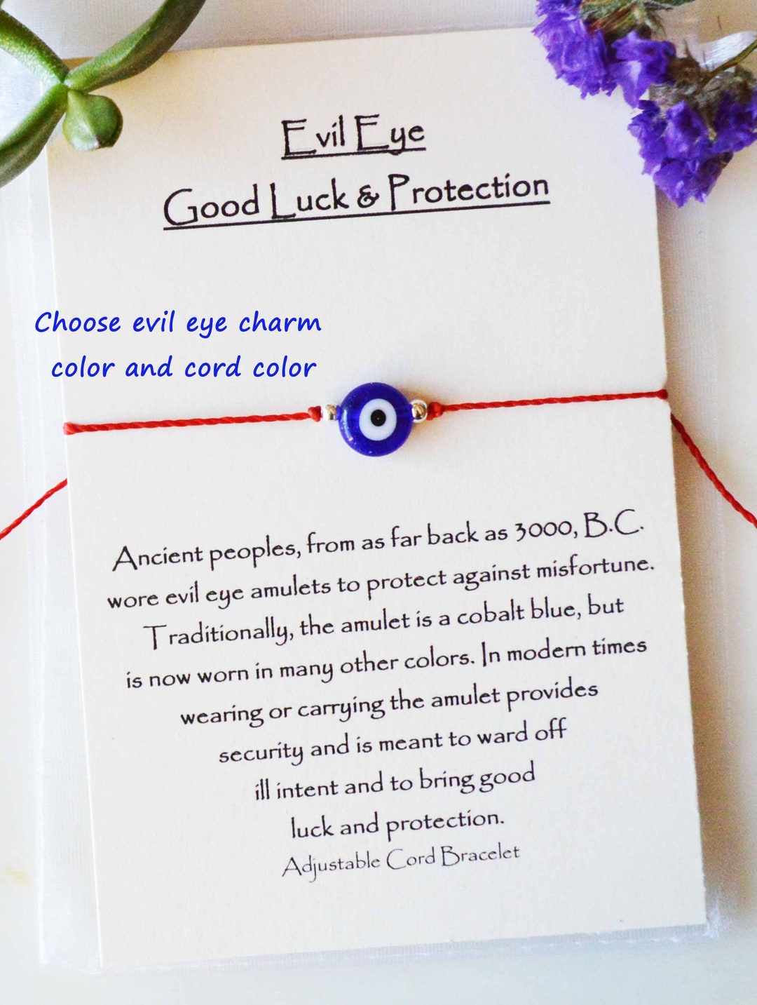 Evil Eye Bracelet, Evil Eye Adjustable Bracelet, Evil Eye Red String ...