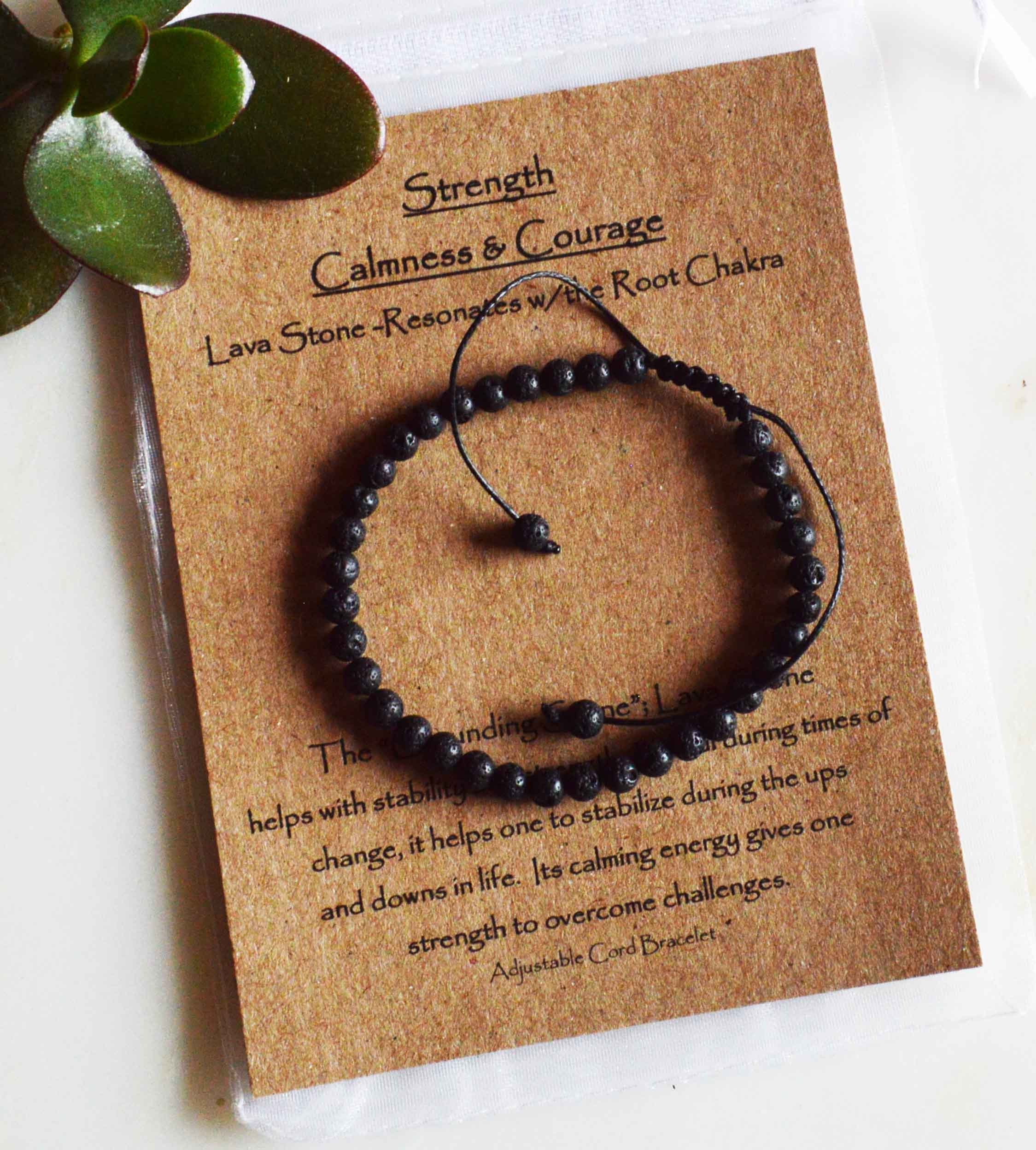 Strength Bracelet, Lavastone Bracelet, Cancer Gift for Man, Thinking of ...