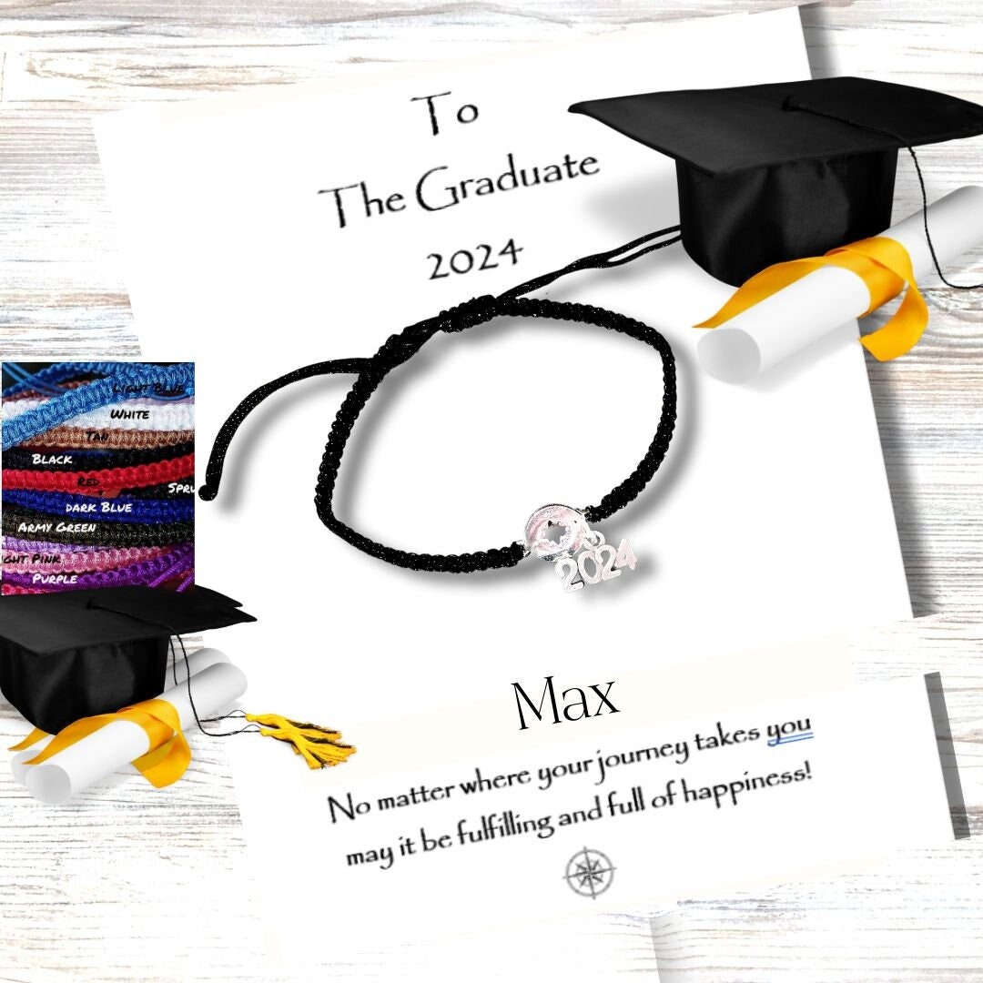 2024 Graduation Bracelet, Class of '24 Jewelry Gift, Woman Grad Gift ...