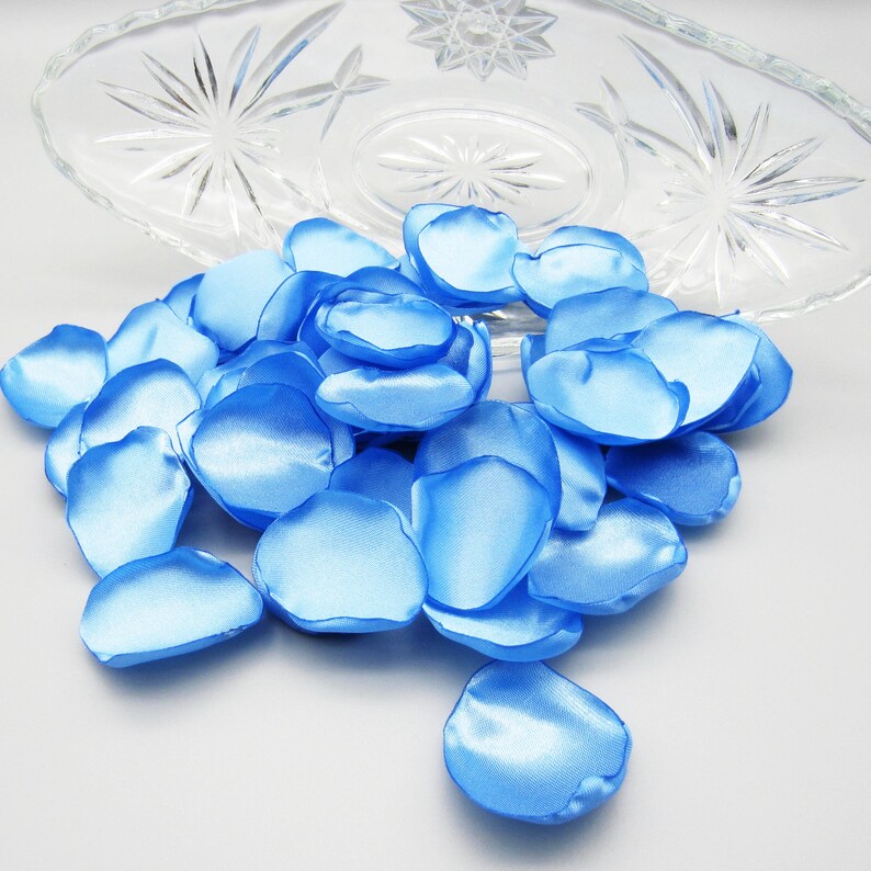 50 Light Blue Satin Rose Petals, Wedding Decor, Party Decoration ...
