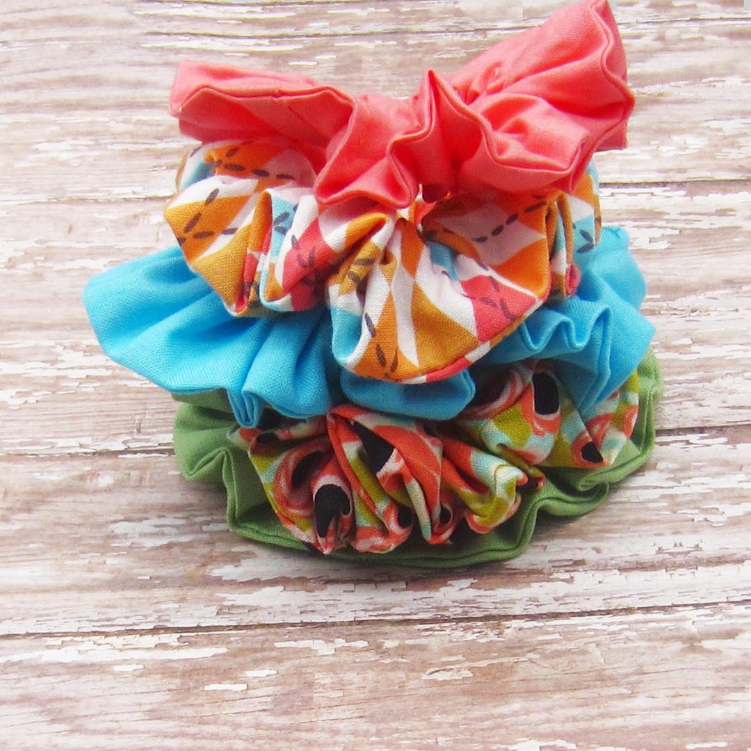 Set of 5 Peach Scrunchies, VSCO Girl, Hair Scrunchie, Teen Girls, Adult ...