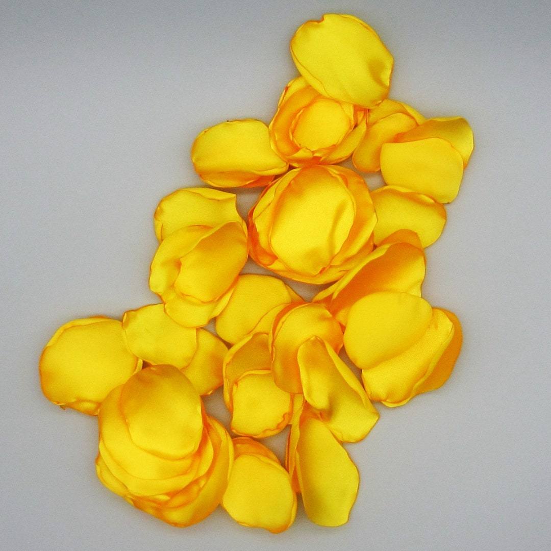 50 Gold Satin Rose Petals, Wedding Decor, Party Decoration, Flower Girl ...