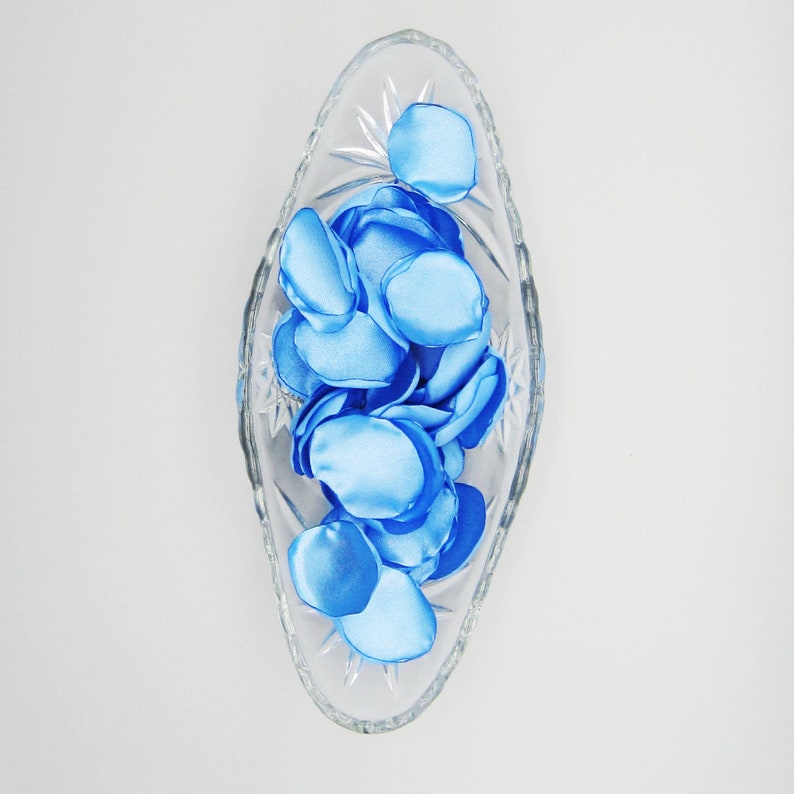50 Light Blue Satin Rose Petals, Wedding Decor, Party Decoration ...