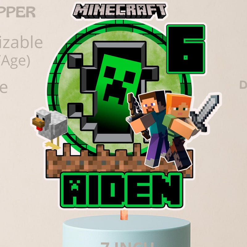 Minecrafter Cake Topper - Etsy UK