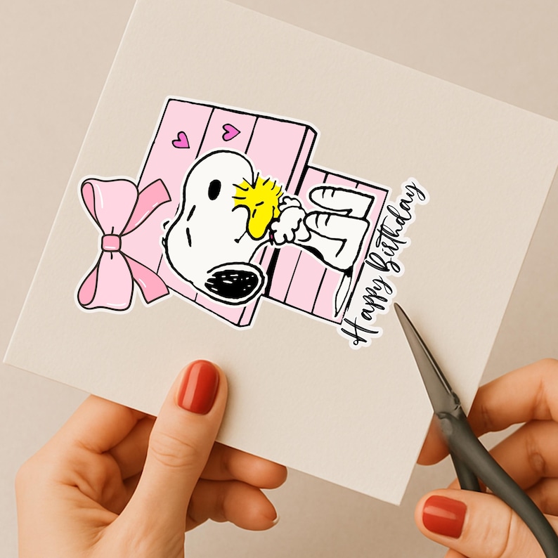 Puppy Pink Birthday Cake Topper: Peanuts Theme (digital File) - Etsy