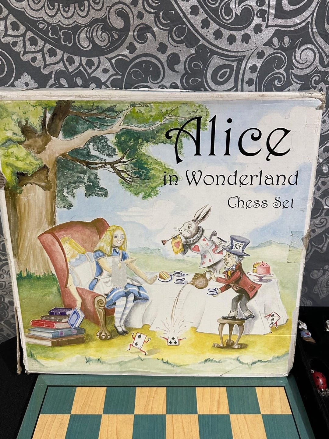 Vintage Alice in Wonderland Chess Set of 31 Pieces Hand Painted (1 ...