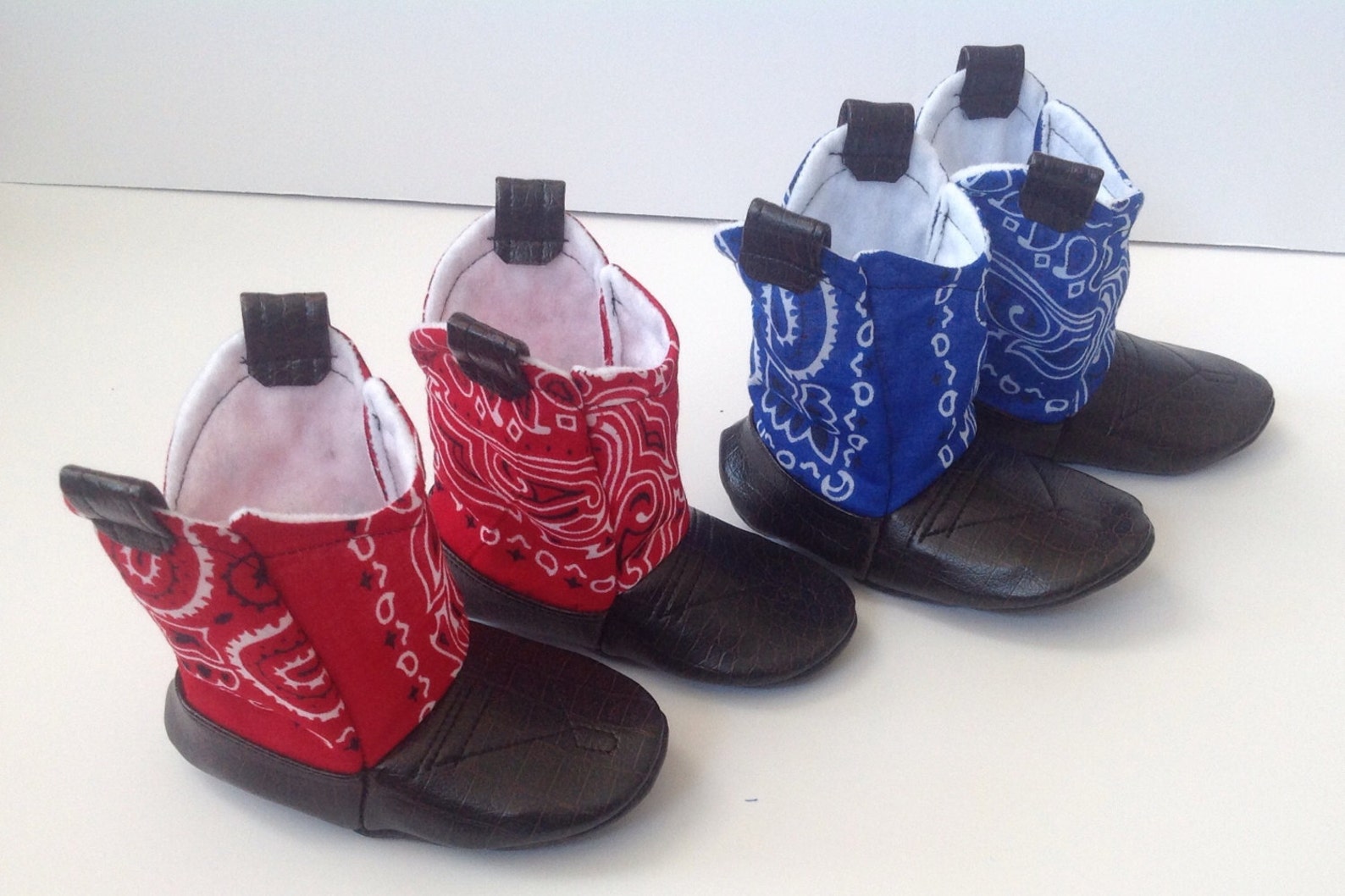 Bandana Print Baby Cowboy Boots | Red Bandanna | Blue Bandanna ...