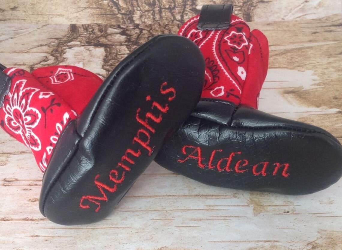 Bandana Print Baby Cowboy Boots | Red Bandanna | Blue Bandanna ...