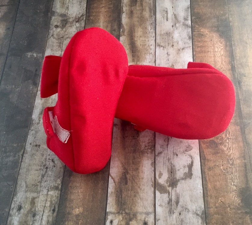 Red Baby Girl Shoes With Bows | Newborn Size up to 24 Months - Etsy
