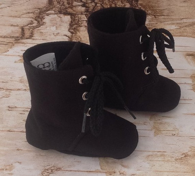 Black Baby Boots Baby Biker Boots Lace up Boots Newborn - Etsy