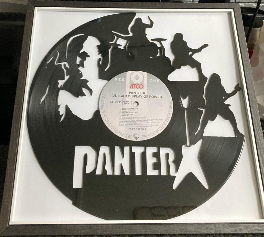 Upcycled Pantera Vinyl Record Art, Framed Metal Rock Decor - Etsy