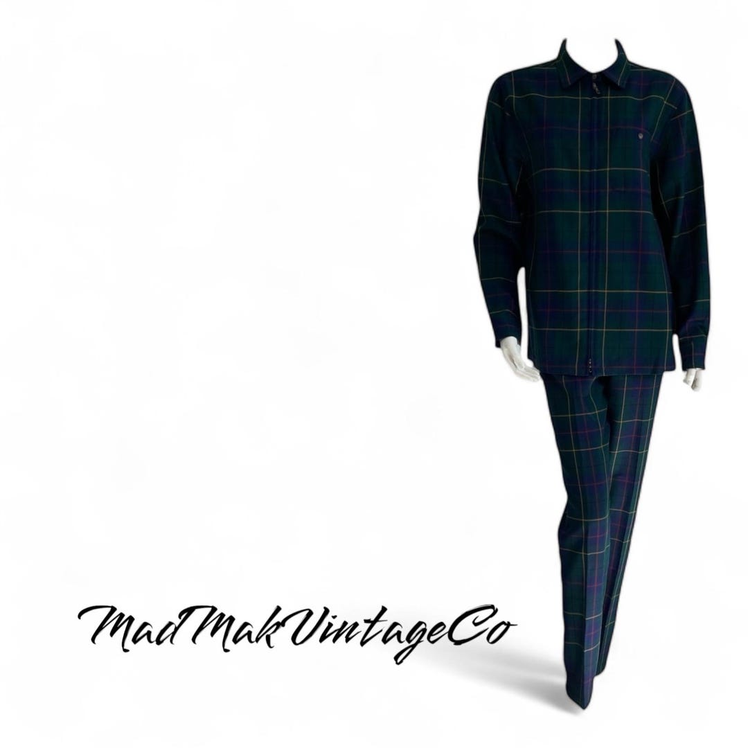 Vintage Plaid Pant Suit 1990s Pendleton Celebration Tartan - Etsy
