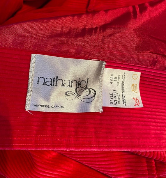 Vintage Ruby Red Corduroy Coat / 1970s / Nathaniel / … - Gem