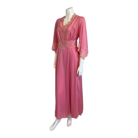 Vintage Rose Pink Peignoir Set / 1970s / Lady Jenny /… - Gem