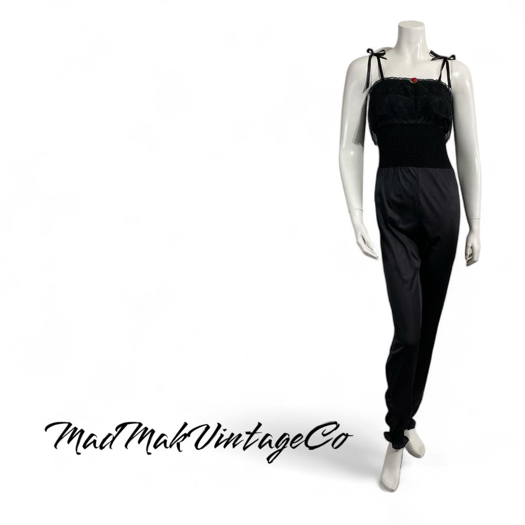 Vintage Black Jumpsuit 1980s Undercoverwear - Etsy