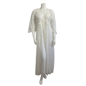 Vintage White Chiffon Peignoir Set 1970s - Etsy
