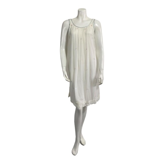 Vintage White Chiffon Nightgown 1960s Miss Siren - Gem