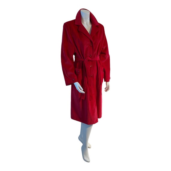Vintage Ruby Red Corduroy Coat / 1970s / Nathaniel / … - Gem