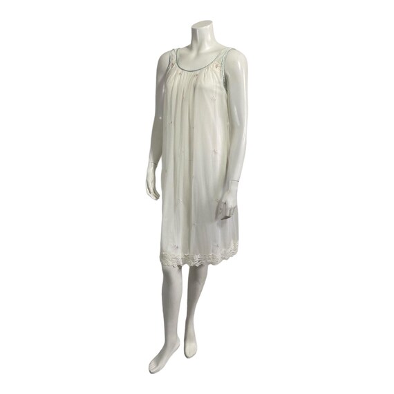 Vintage White Chiffon Nightgown 1960s Miss Siren - Gem