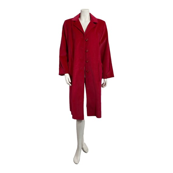 Vintage Ruby Red Corduroy Coat 1970s Nathaniel - Gem