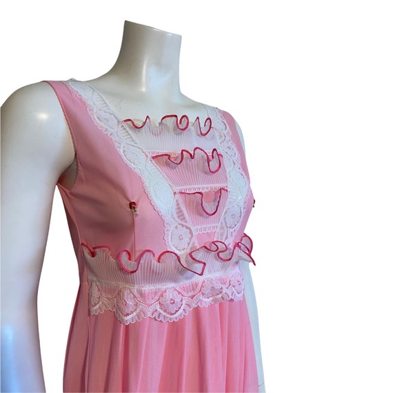 Vintage Pink Nightgown 1970s Tina Small Gem